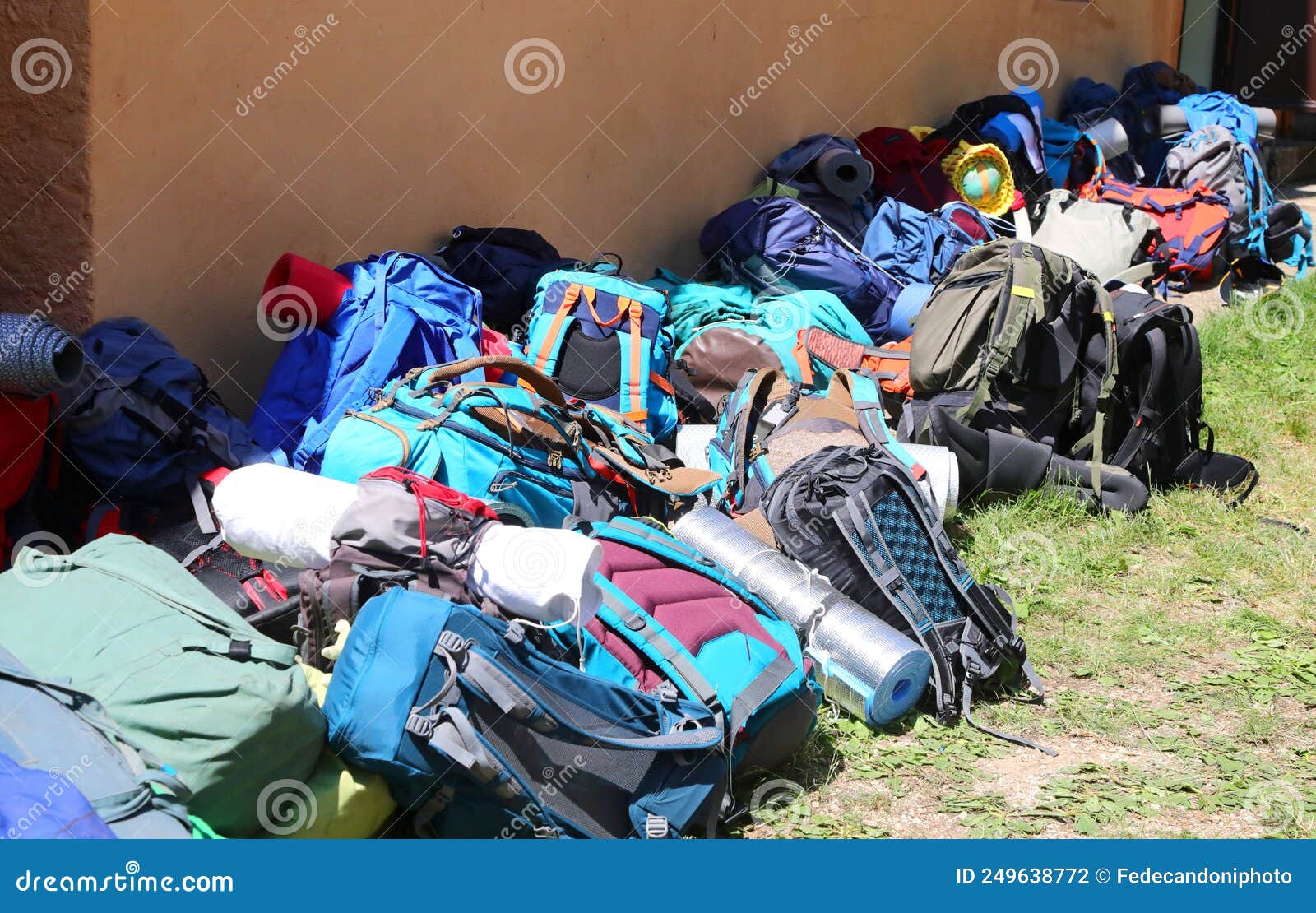 Pile of Backpack and Bags during the Scout Summer Camp Stock Photo ...