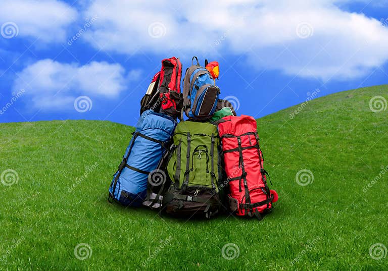 Pile of backpacks stock photo. Image of environmental - 3177016