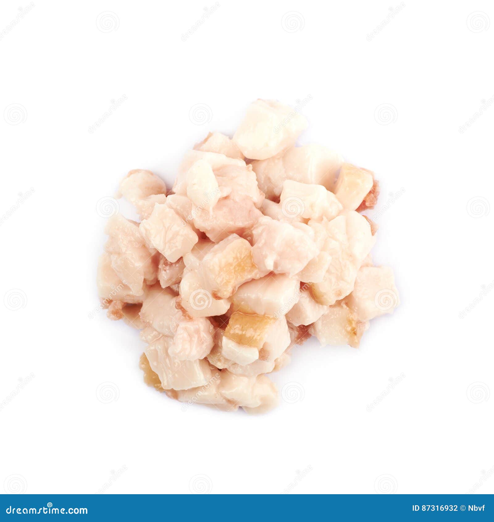 Pile of Bacon Fat Cubes Isolated Stock Photo - Image of pile, chopped ...