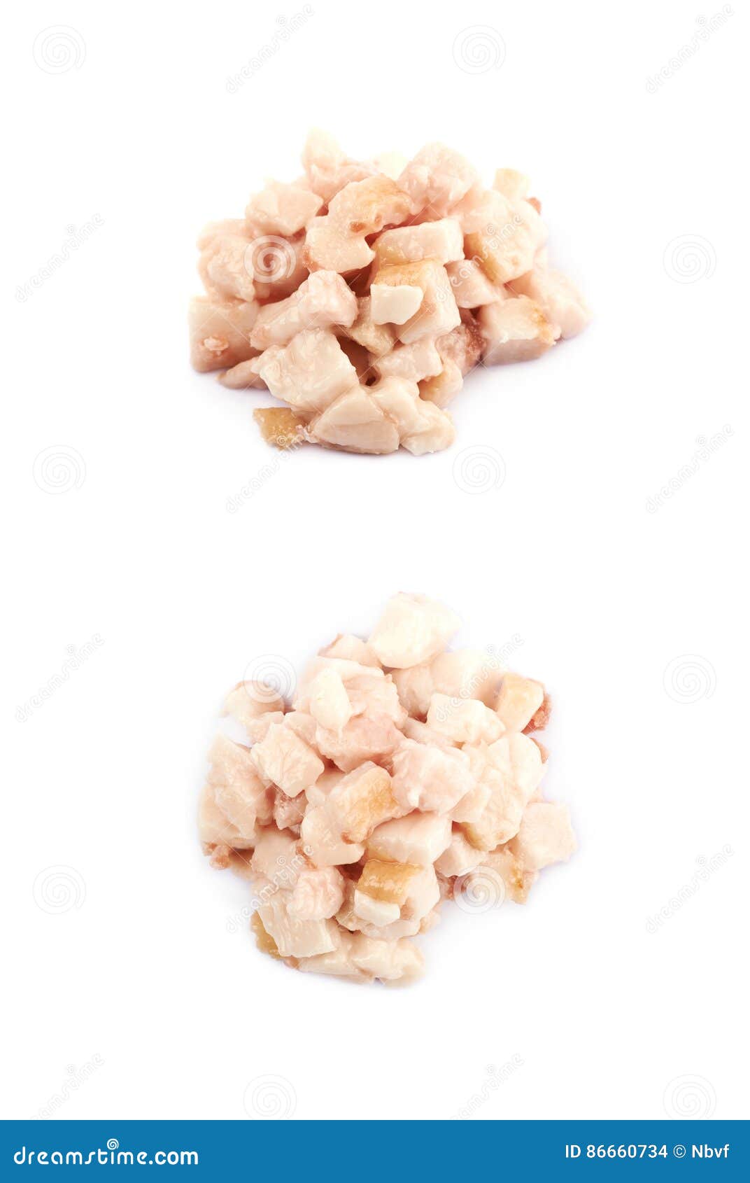 Pile of Bacon Fat Cubes Isolated Stock Photo - Image of macro ...