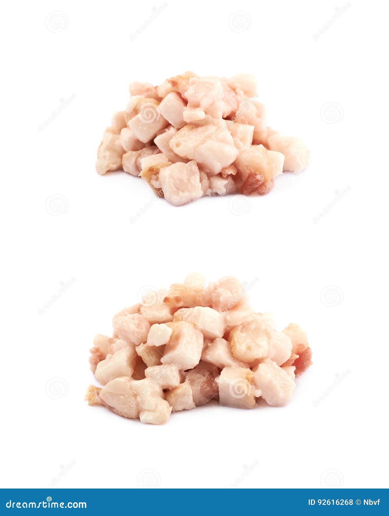 Pile of Bacon Fat Cubes Isolated Stock Photo - Image of ingredient ...