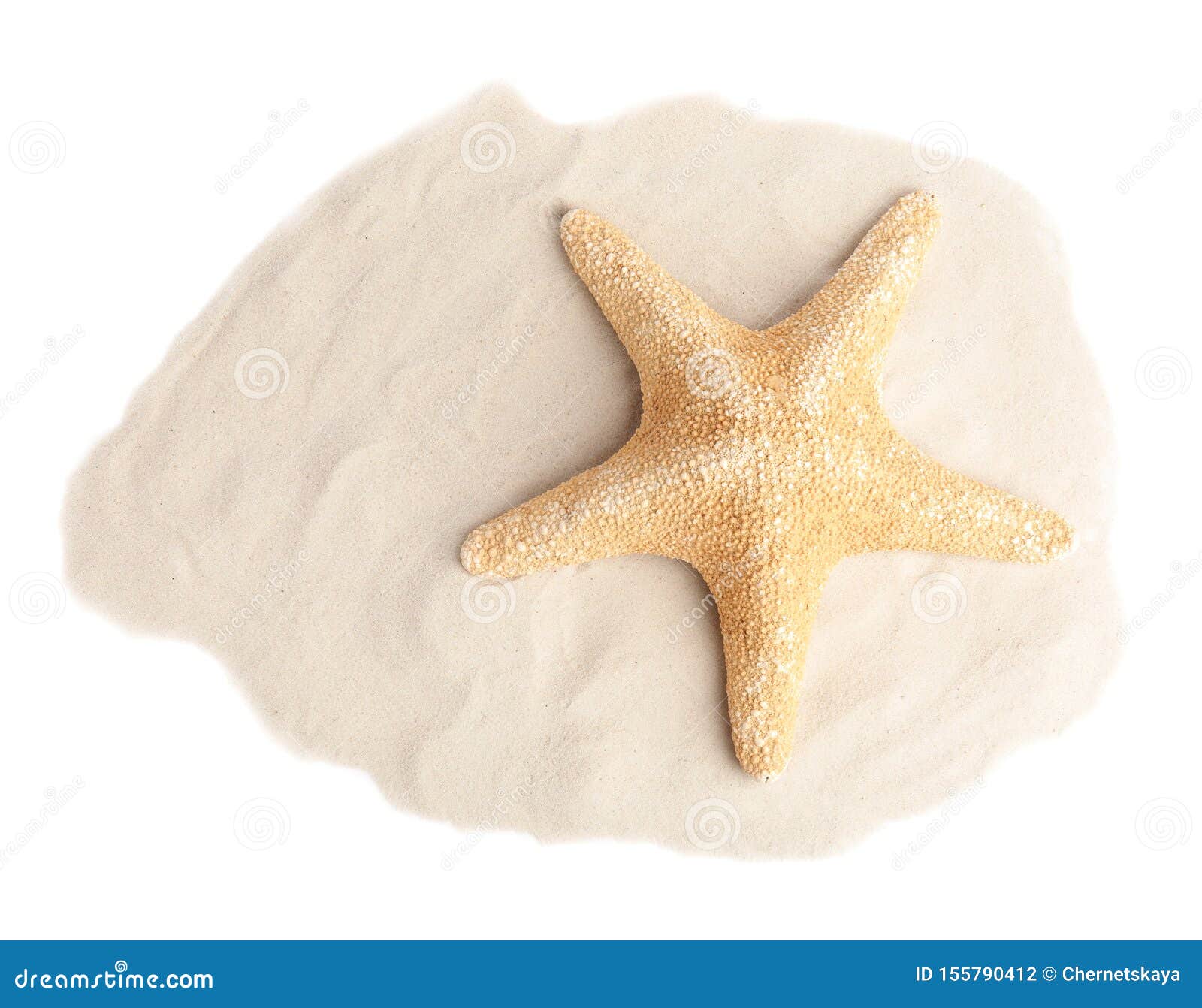 Pile of Beach Sand with Beautiful Starfish on Background, Top View ...