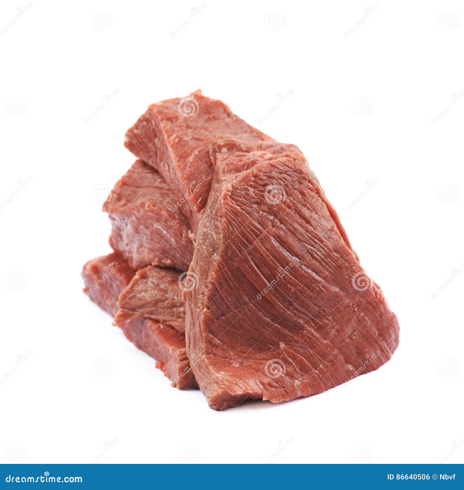 Pile of Beef Meat Slices Isolated Stock Photo - Image of grill, chop ...