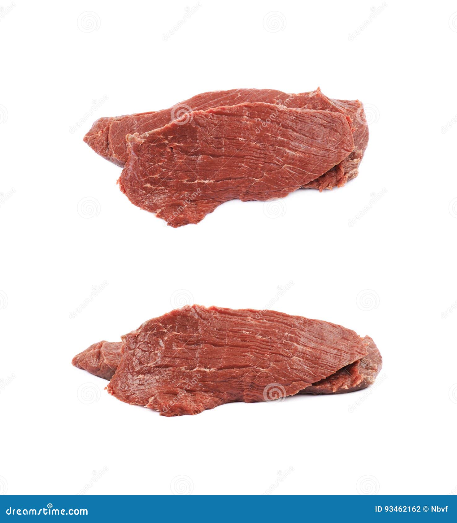 Pile of Beef Meat Slices Isolated Stock Photo - Image of nutrition ...
