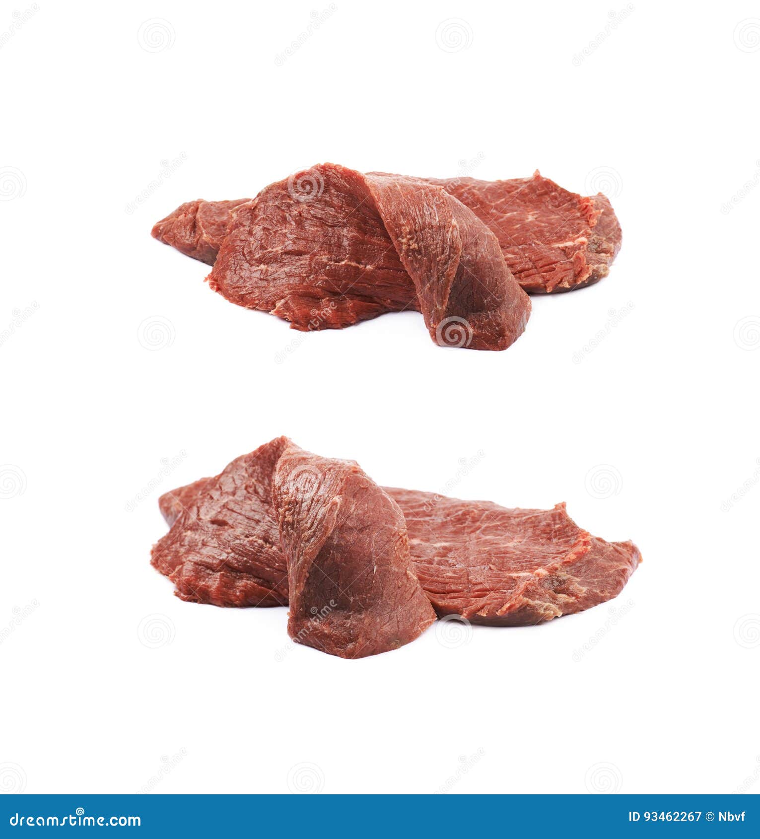 Pile of Beef Meat Slices Isolated Stock Image - Image of lean, grocery ...