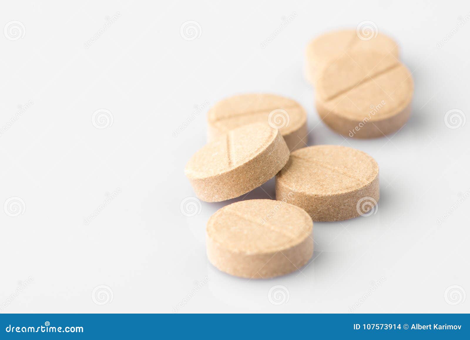 Tablets on a Light Background Stock Photo - Image of macro, health ...