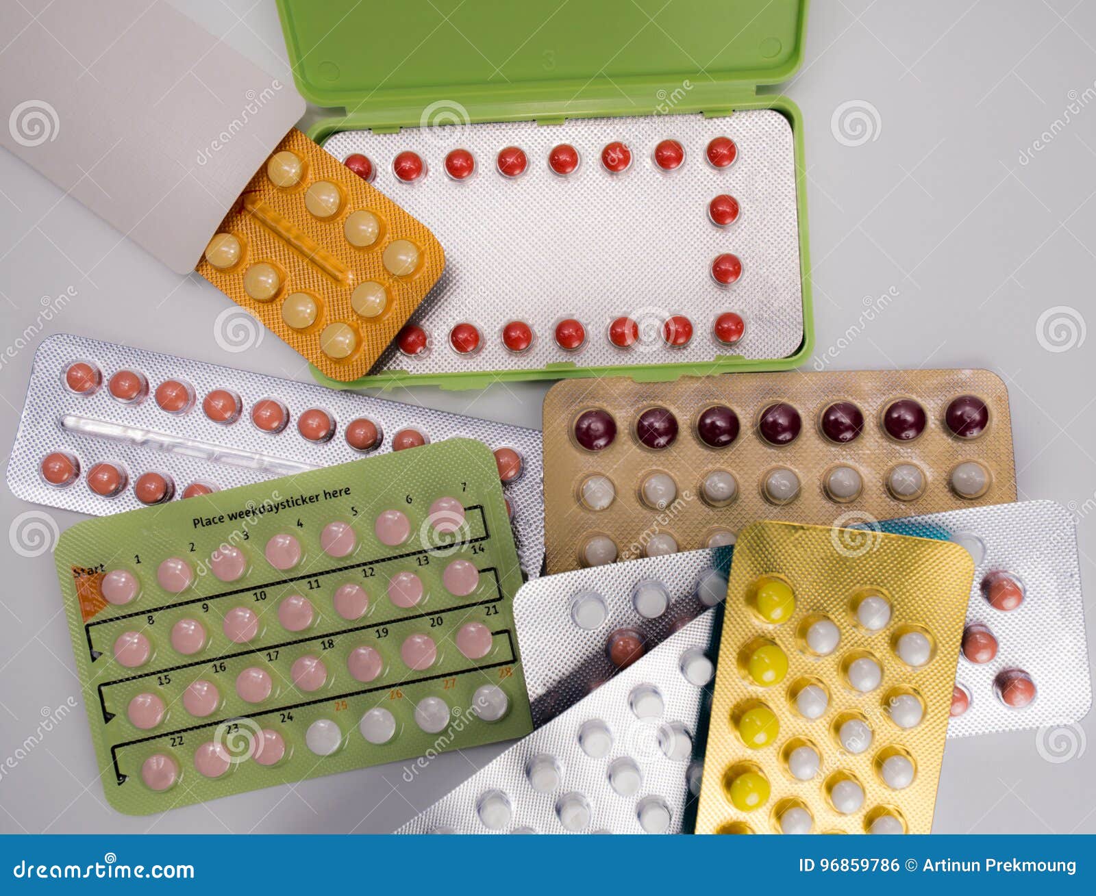 Pile of Birth Control Pills with Modern Packaging Stock Photo - Image ...