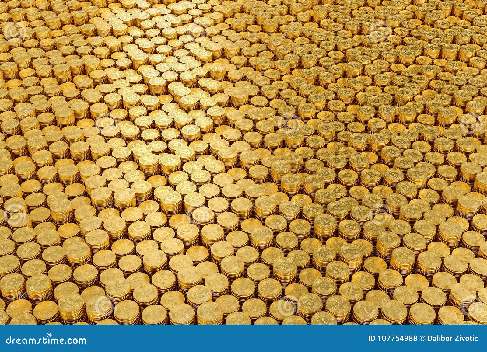 Pile of Bitcoin, 3D Illustration Stock Illustration - Illustration of ...