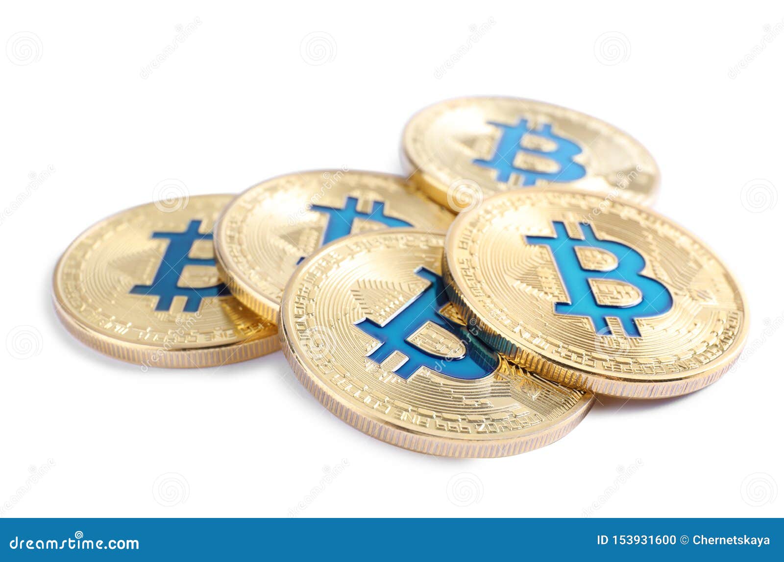 Pile of Bitcoins Isolated on White Stock Photo - Image of business ...