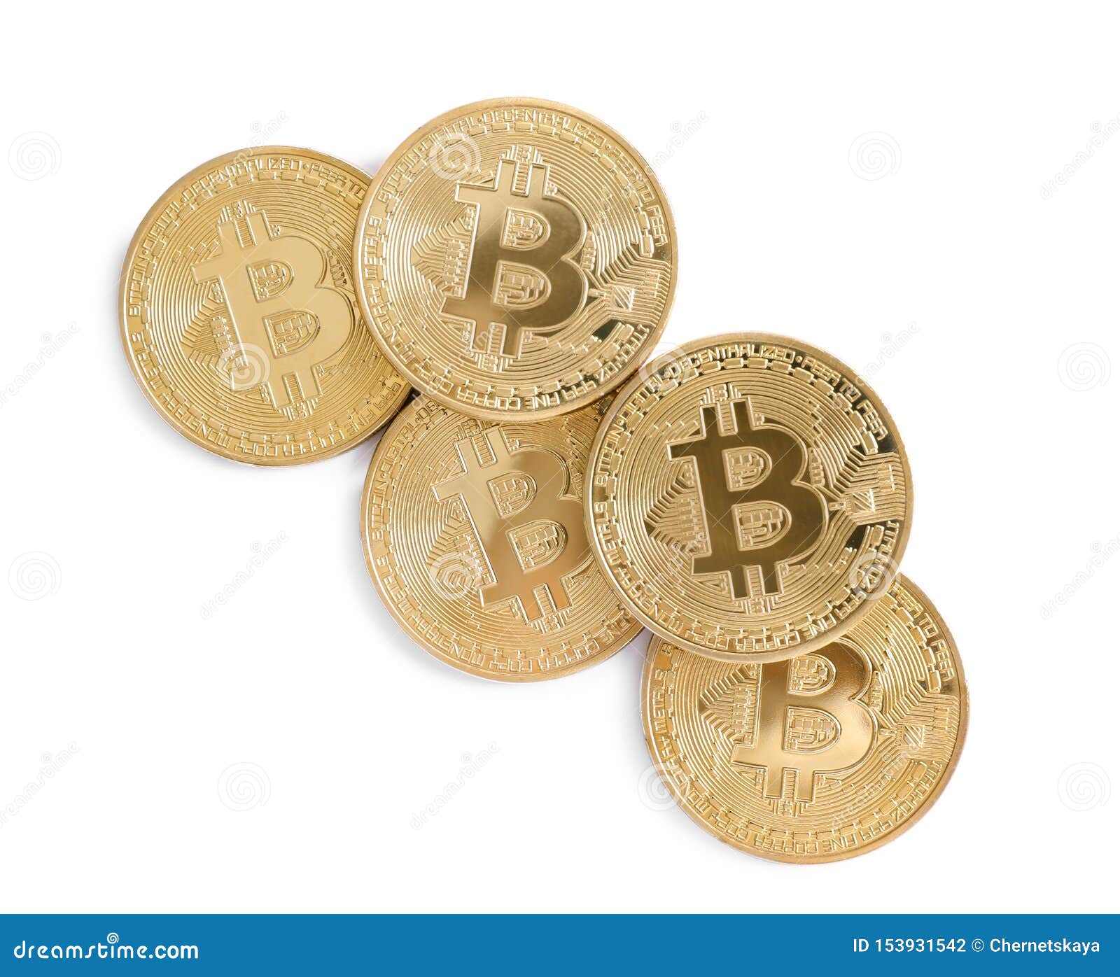Pile of Bitcoins Isolated on White. Digital Currency Stock Photo ...