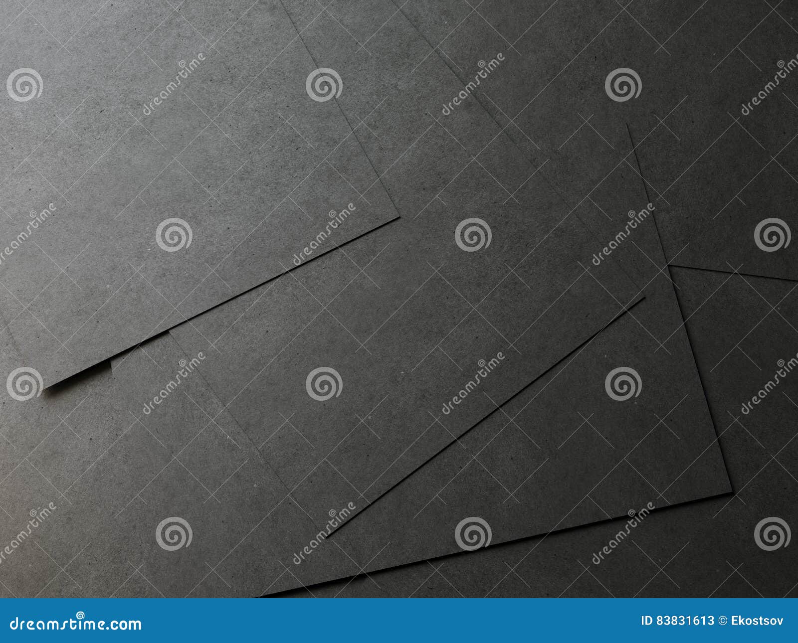 Pile of Black Blank Paper Sheets. 3d Rendering Stock Illustration ...