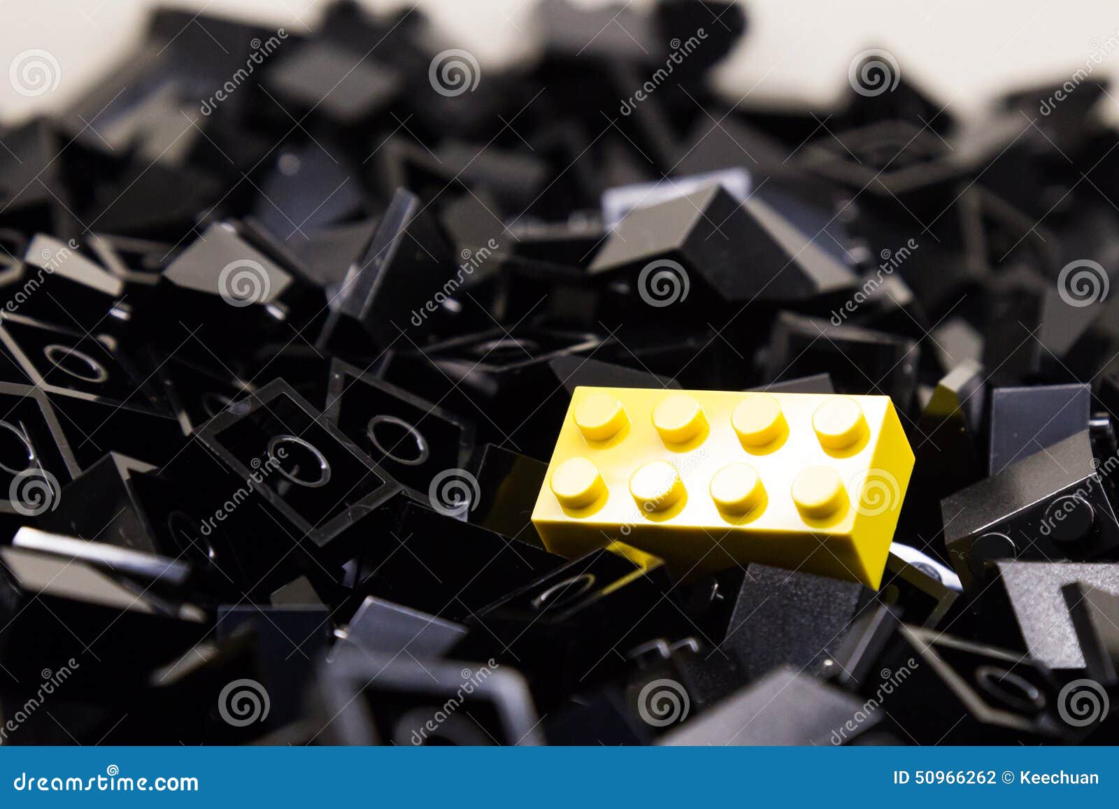Pile of Black Color Building Blocks with Selective Focus and Highlight ...