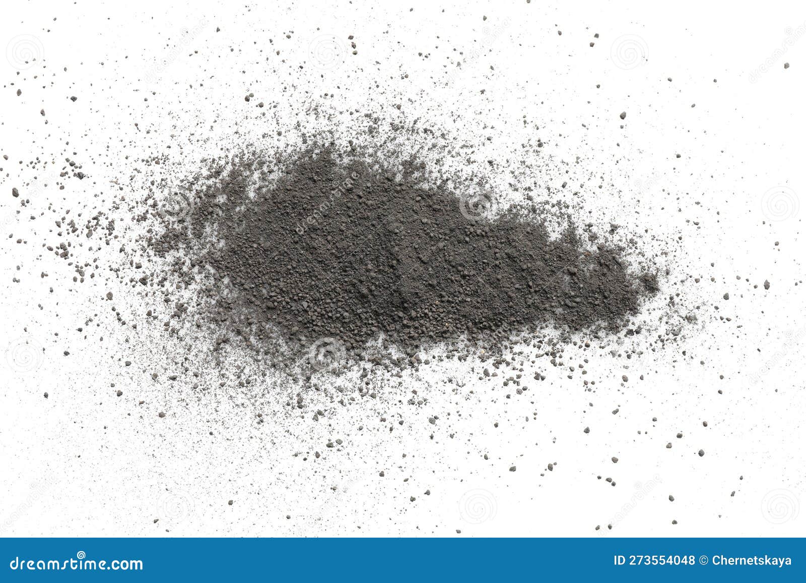 Pile of Black Dust Scattered on White Background, Top View Stock Photo ...