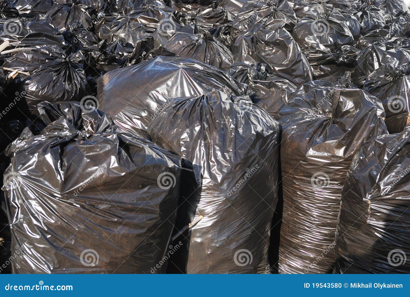 Pile of black garbage bags stock photo. Image of contaminate - 19543580