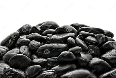 Pile of Black Polished River Stones Stock Image - Image of group ...