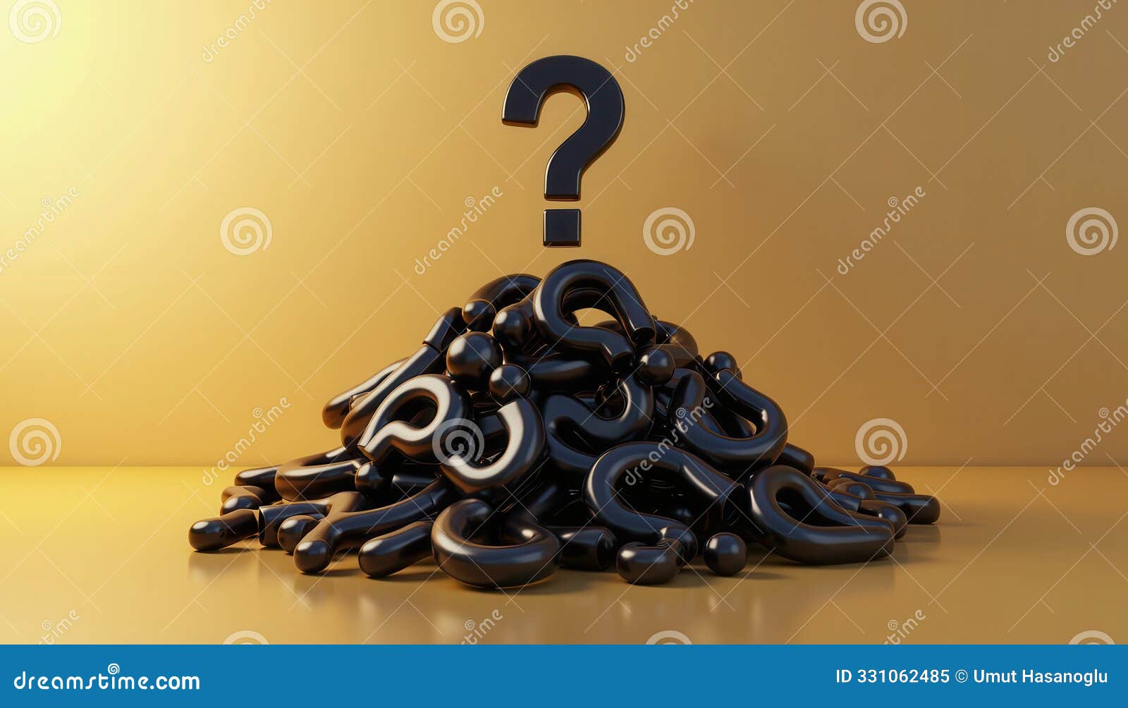 Pile of Black Question Marks on a Golden Background. Stock Illustration ...