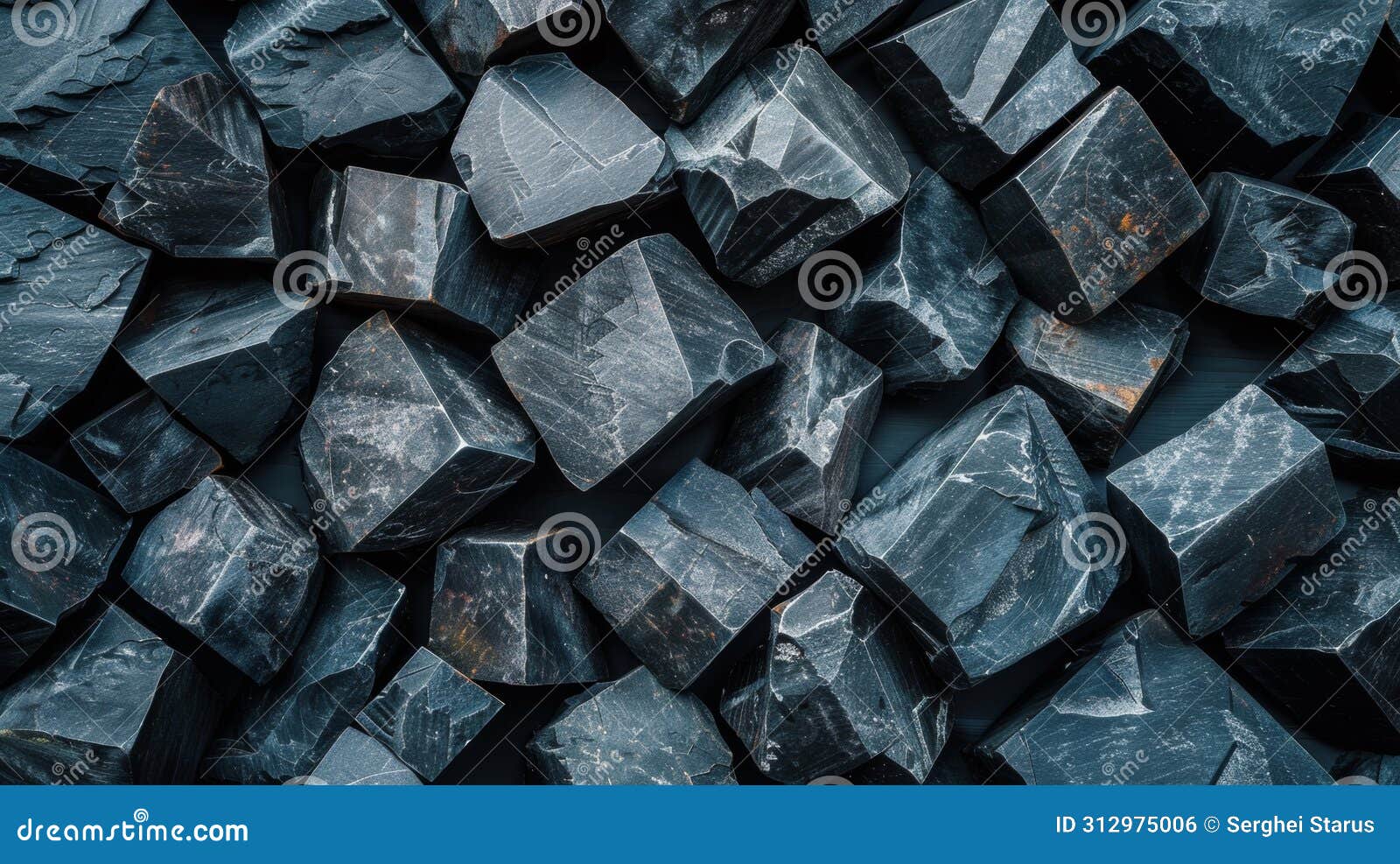 A Pile of Black Rocks that are Stacked on Top of Each Other, AI Stock ...