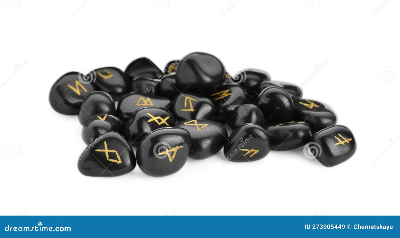 Pile of Black Rune Stones Isolated on White Stock Image - Image of ...