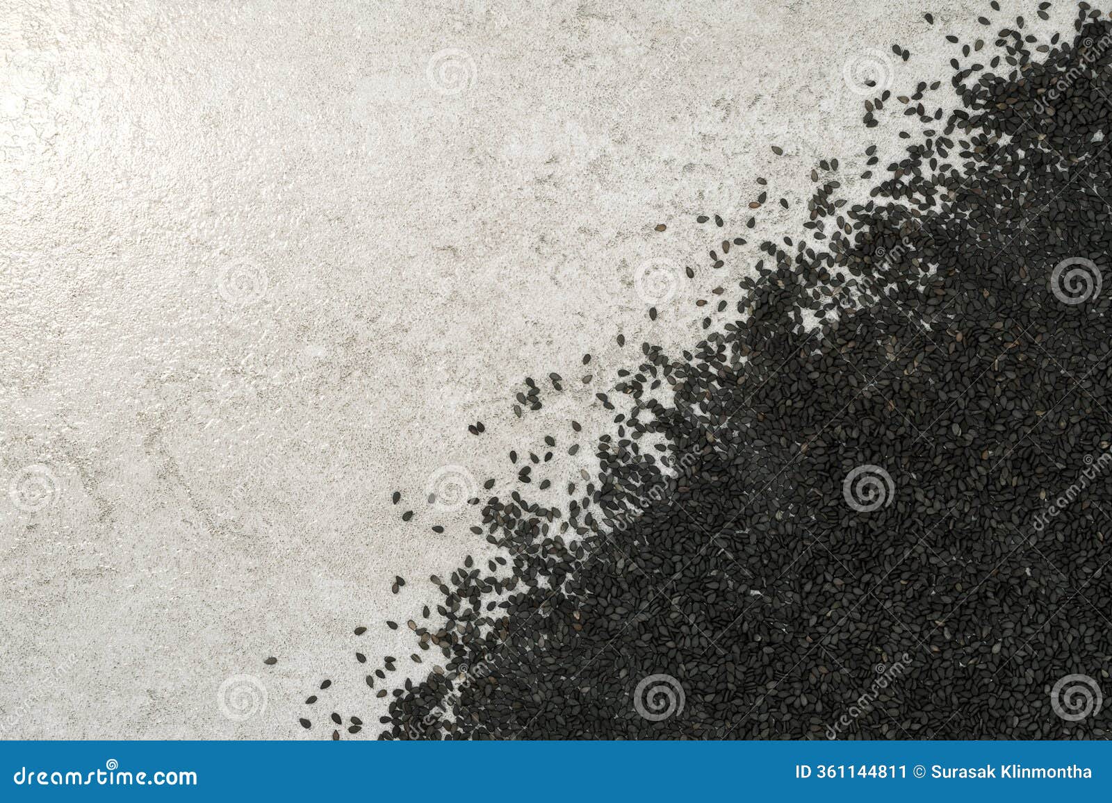 Pile of Black Sesame Seeds on Stone Texture Background Stock Image ...