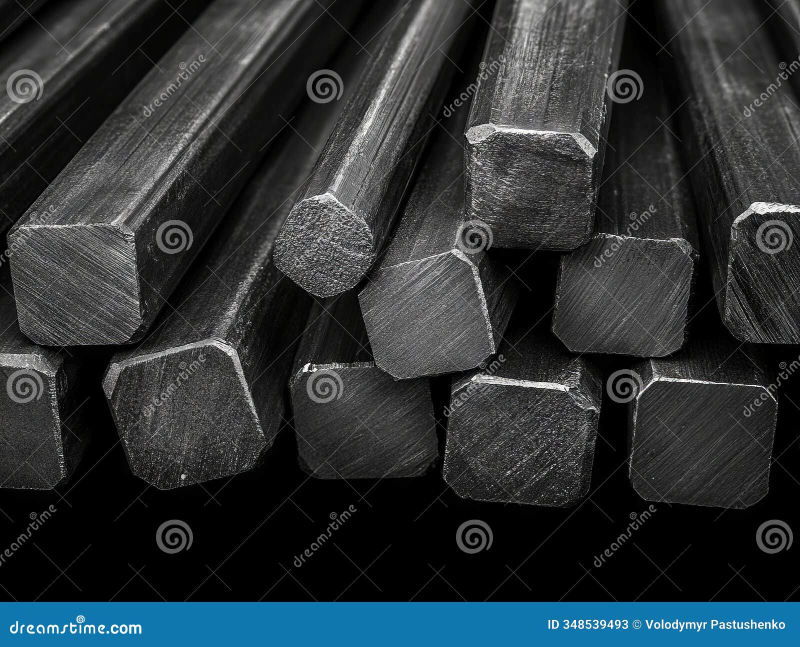 A Pile of Black Steel Rods on a Black Background Stock Image - Image of ...