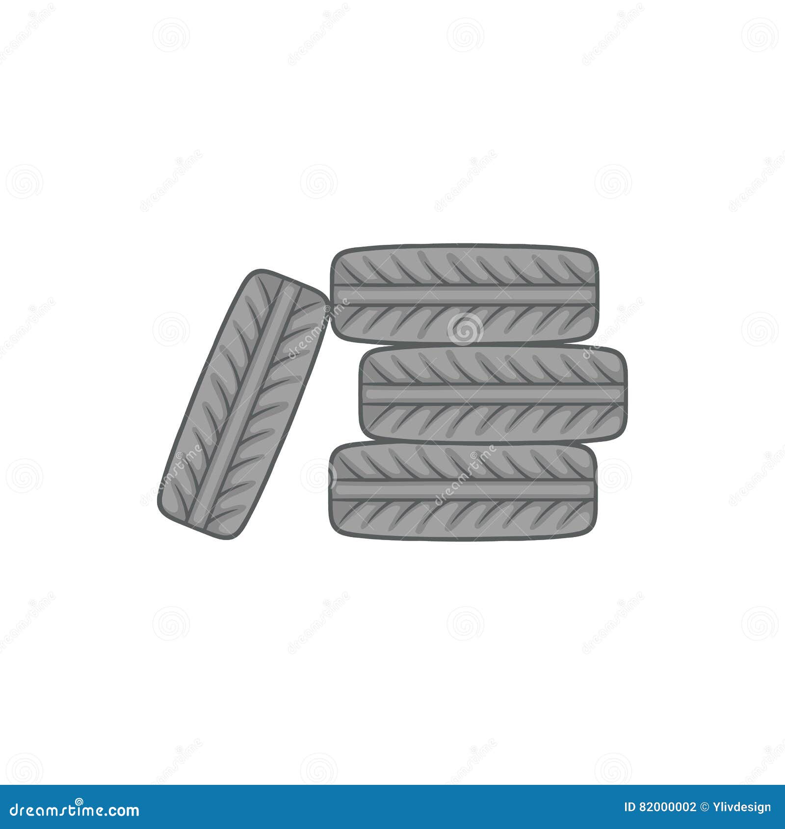 Pile of Black Tires Icon, Cartoon Style Stock Vector - Illustration of ...