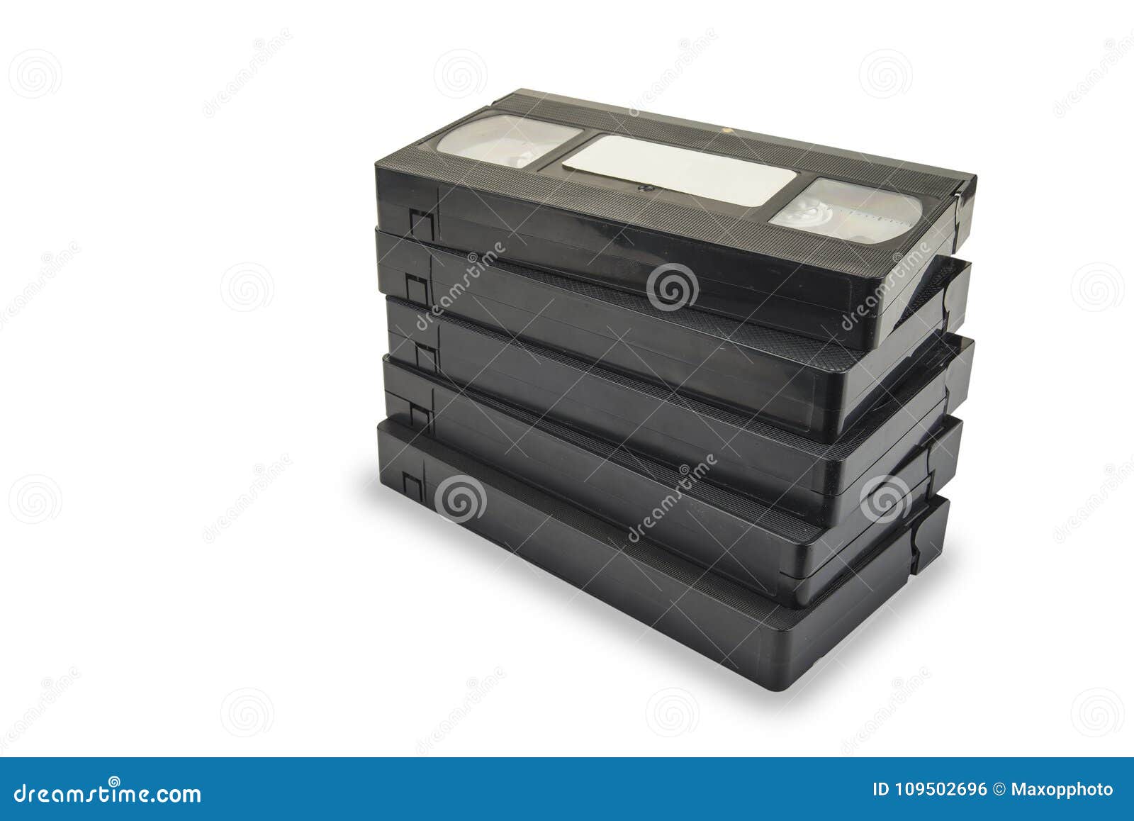 Pile of Black Vhs Videotapes on the White Background. Stock Photo ...