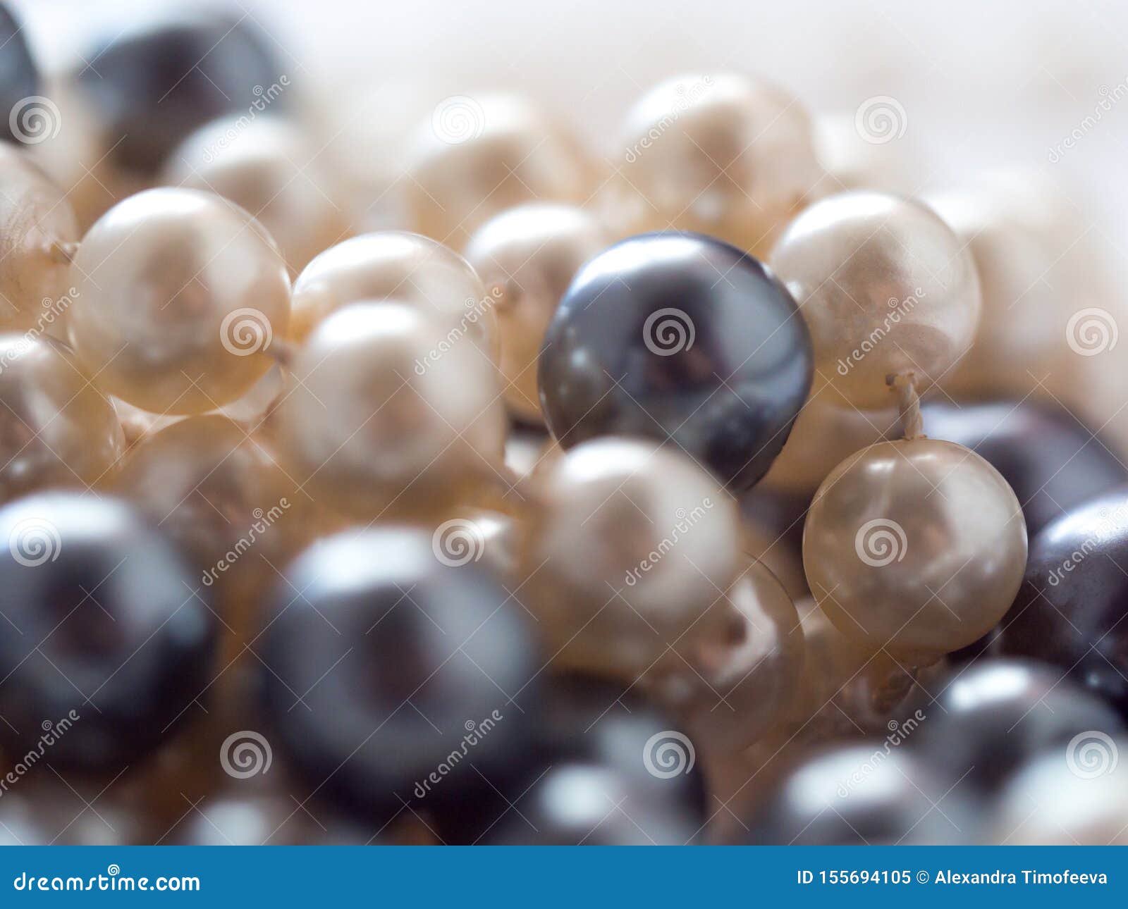 Pile of Black and White Pearls Stock Image - Image of black, elegance ...