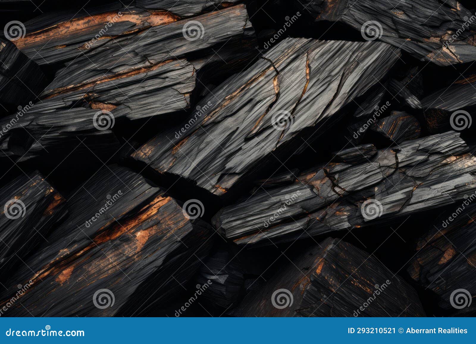 A Pile of Black Wood with Some Rust on it Stock Illustration ...
