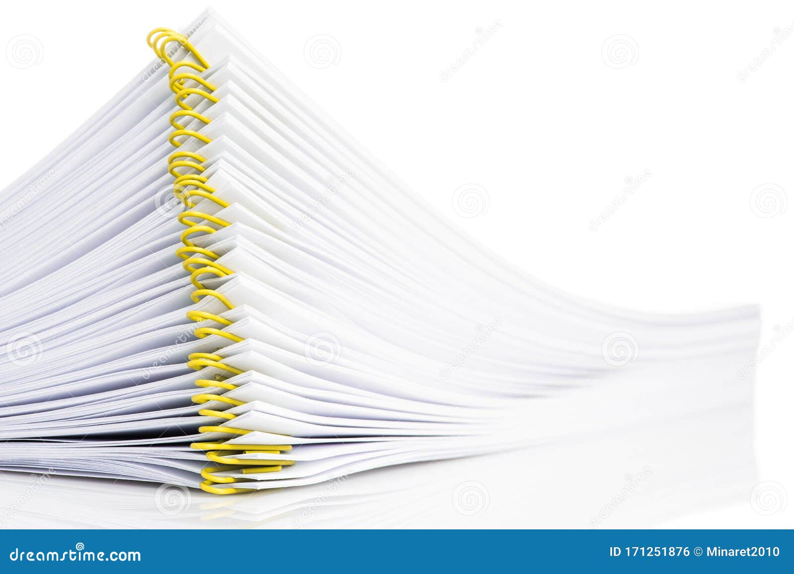 Pile of Blank Document with Paper Clip on White Stock Photo - Image of ...