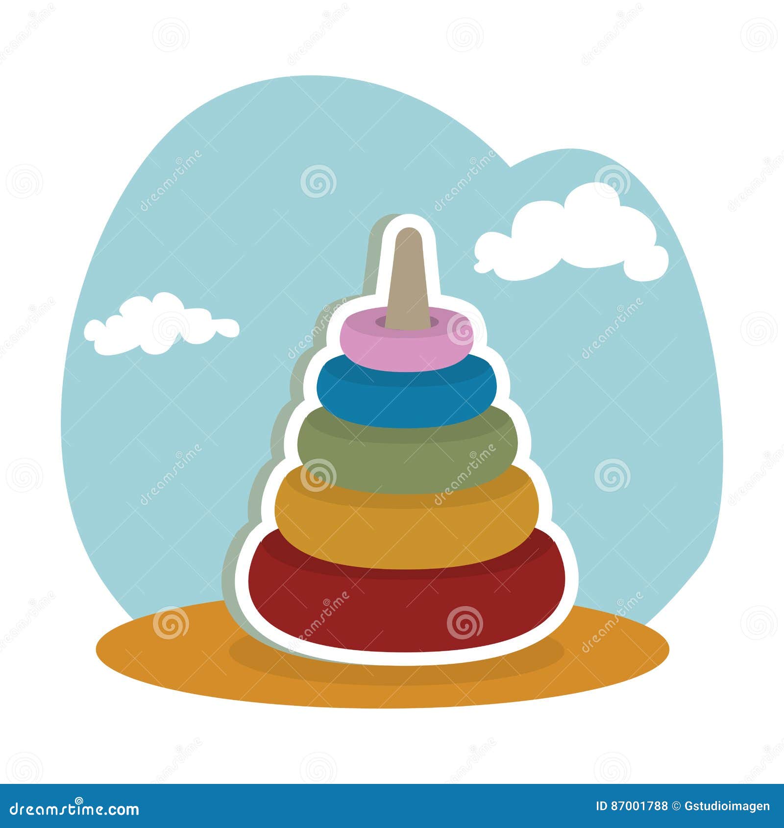 Pile Blocks Kids Toy Isolated Icon Stock Vector - Illustration of line ...