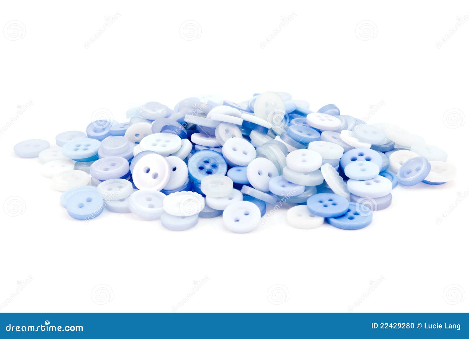 Pile of Blue Buttons Over White Stock Photo - Image of assorted, blue ...
