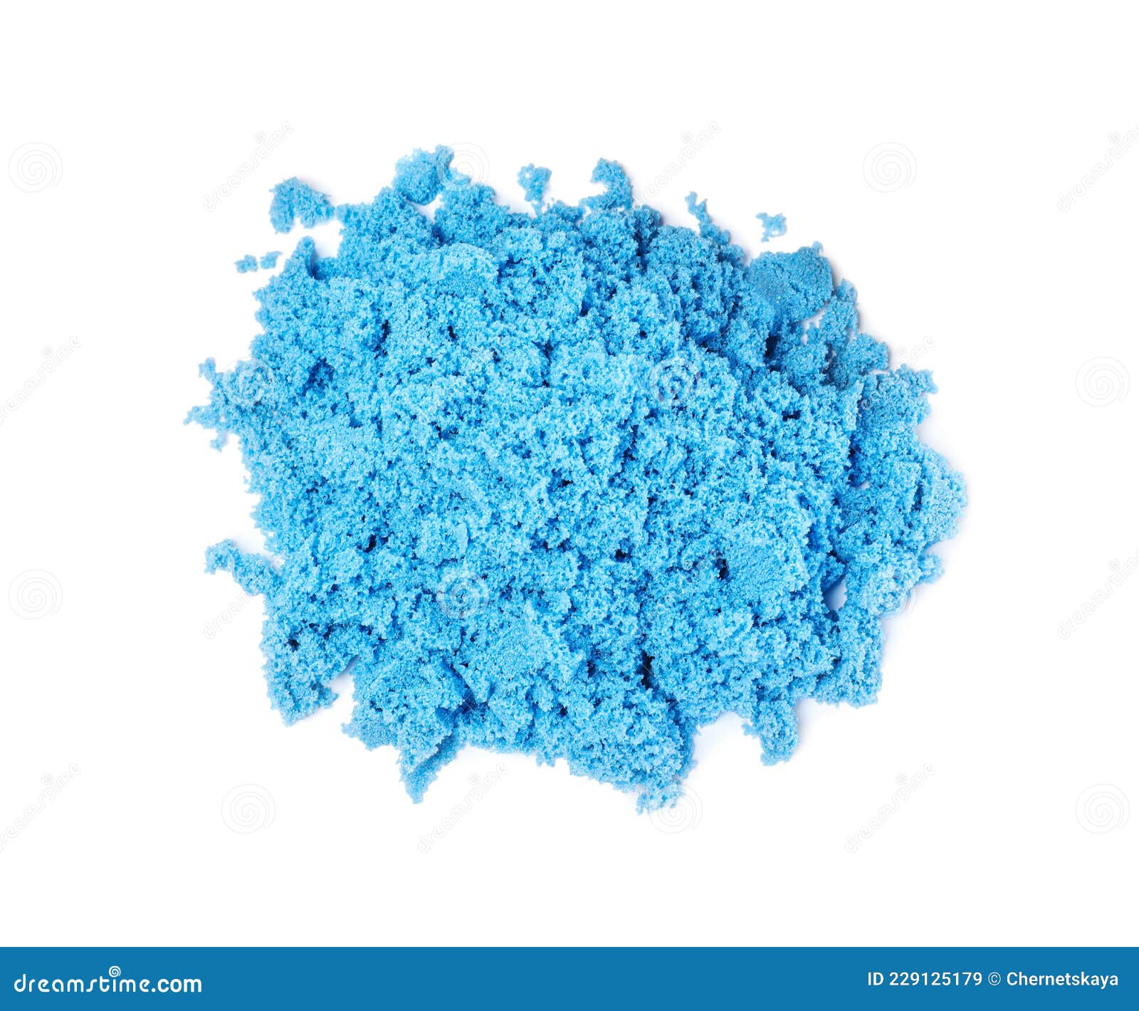 Pile of Blue Kinetic Sand on White Background, Top View Stock Image ...