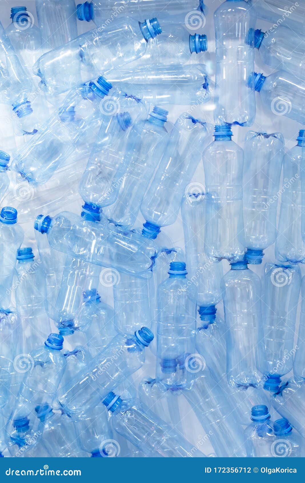 Pile of Blue Plastic Bottles, Concept of Harm of Plastic for Ecology ...
