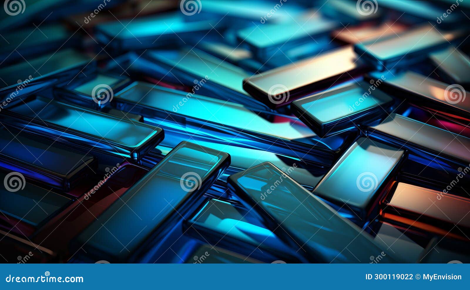 A Pile of Blue Rectangular Objects Stock Illustration - Illustration of ...