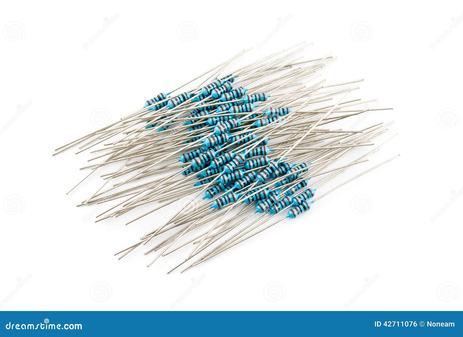 Pile of Blue Resistors stock photo. Image of power, color - 42711076