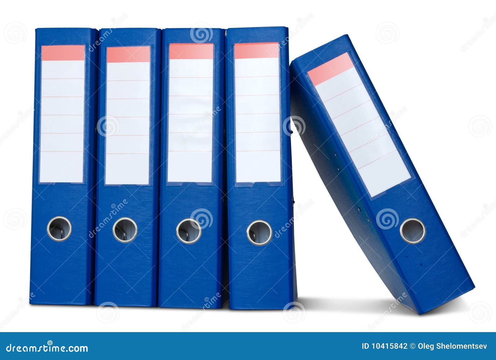 Pile of blue ring binders. stock photo. Image of slope - 10415842