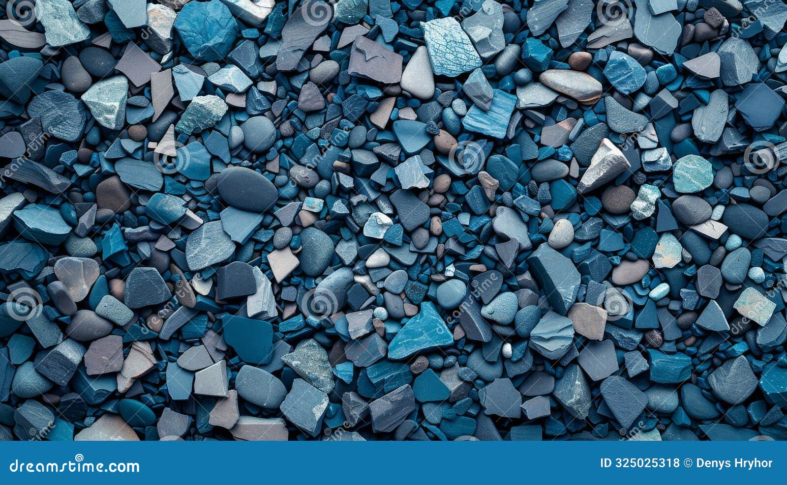 A Pile of Blue Rocks Arranged in an Array of Triangles Next To Each ...