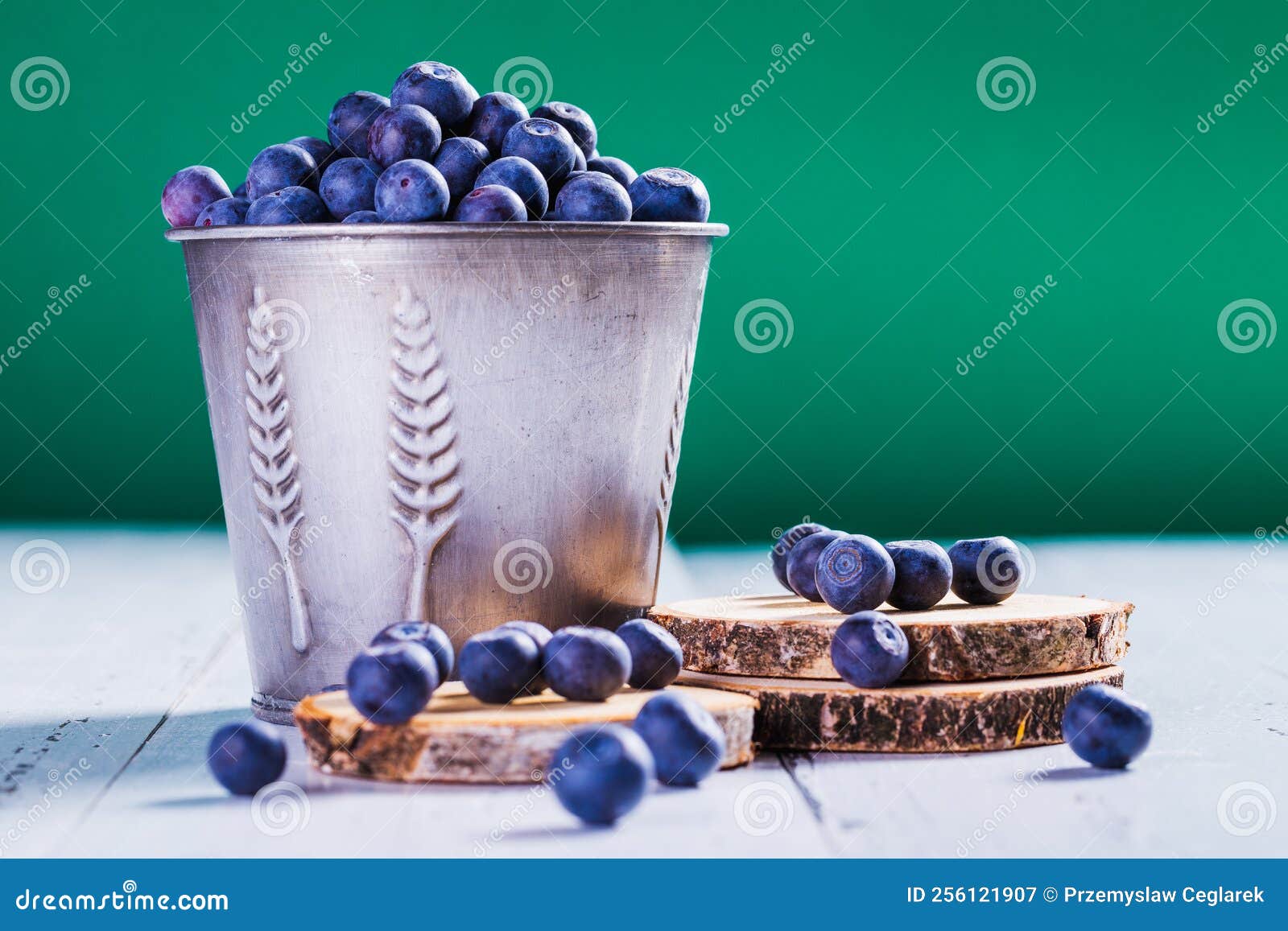 A Pile of Blueberries in Small Bucket. Stock Image - Image of fruits ...