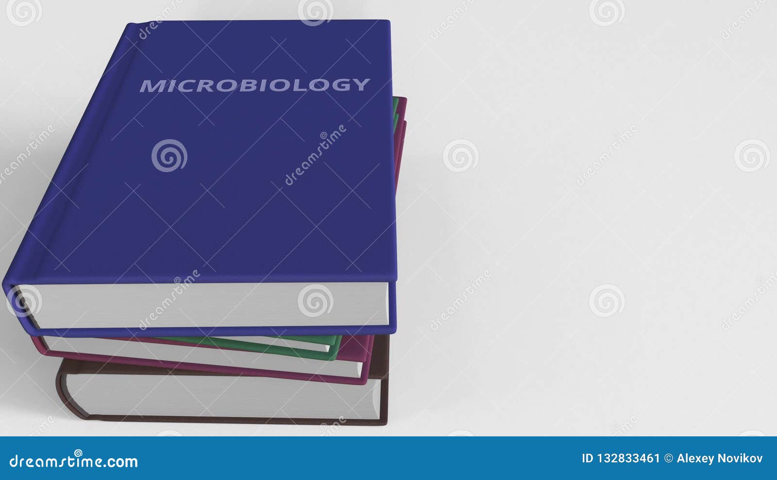 MICROBIOLOGY Title on the Book, Conceptual 3D Rendering Stock ...