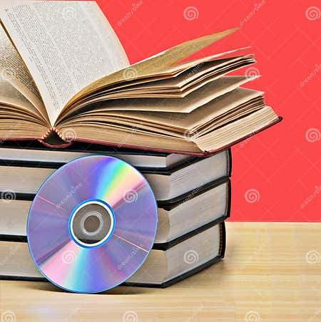 Pile of books and DVD stock image. Image of read, library - 10885019