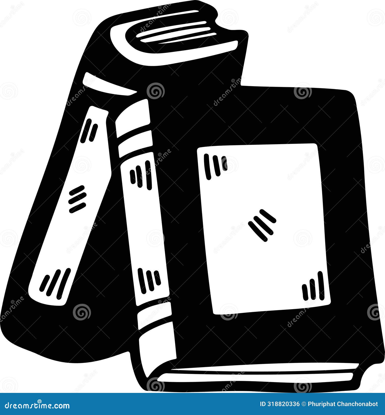 Pile of Books Illustration in Line Style Stock Vector - Illustration of ...