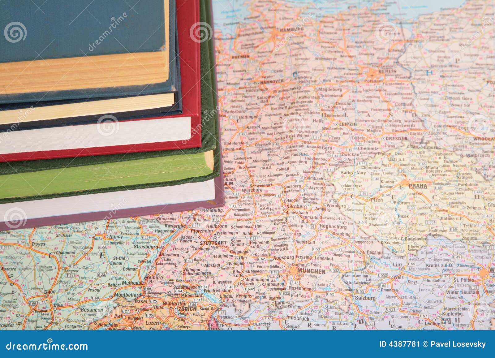Pile of books on map stock image. Image of order, europe - 4387781