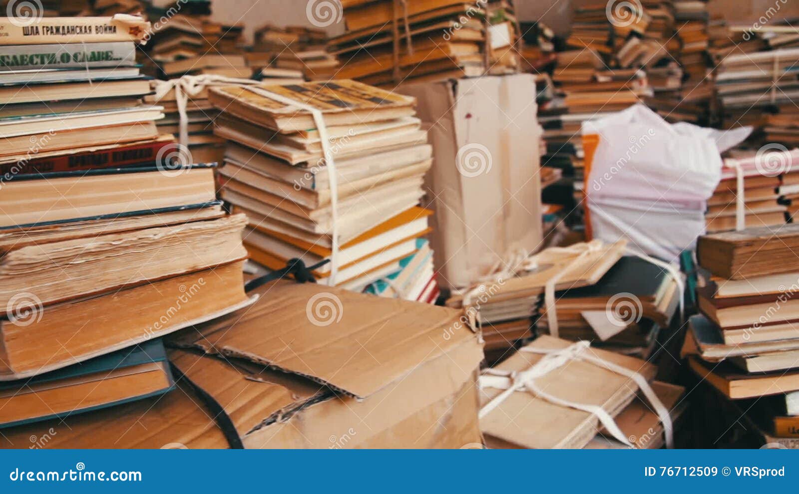 Pile of Books Scattered on the Floor in the Library Stock Video - Video ...