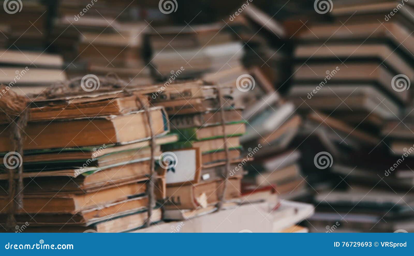 Pile of Books Scattered on the Floor in the Library Stock Video - Video ...