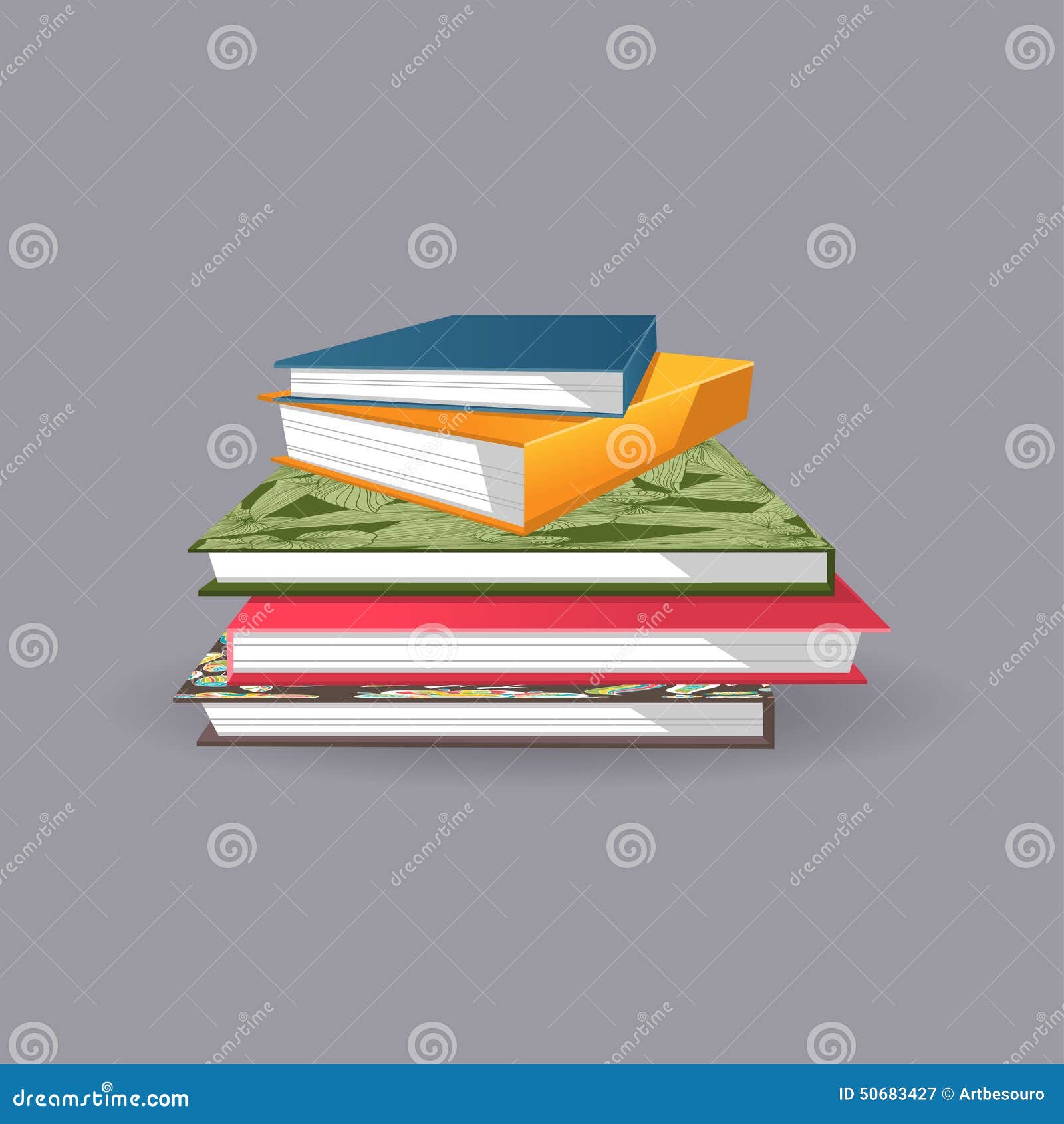Pile of Books. Vector Illustration Stock Vector - Illustration of stack ...