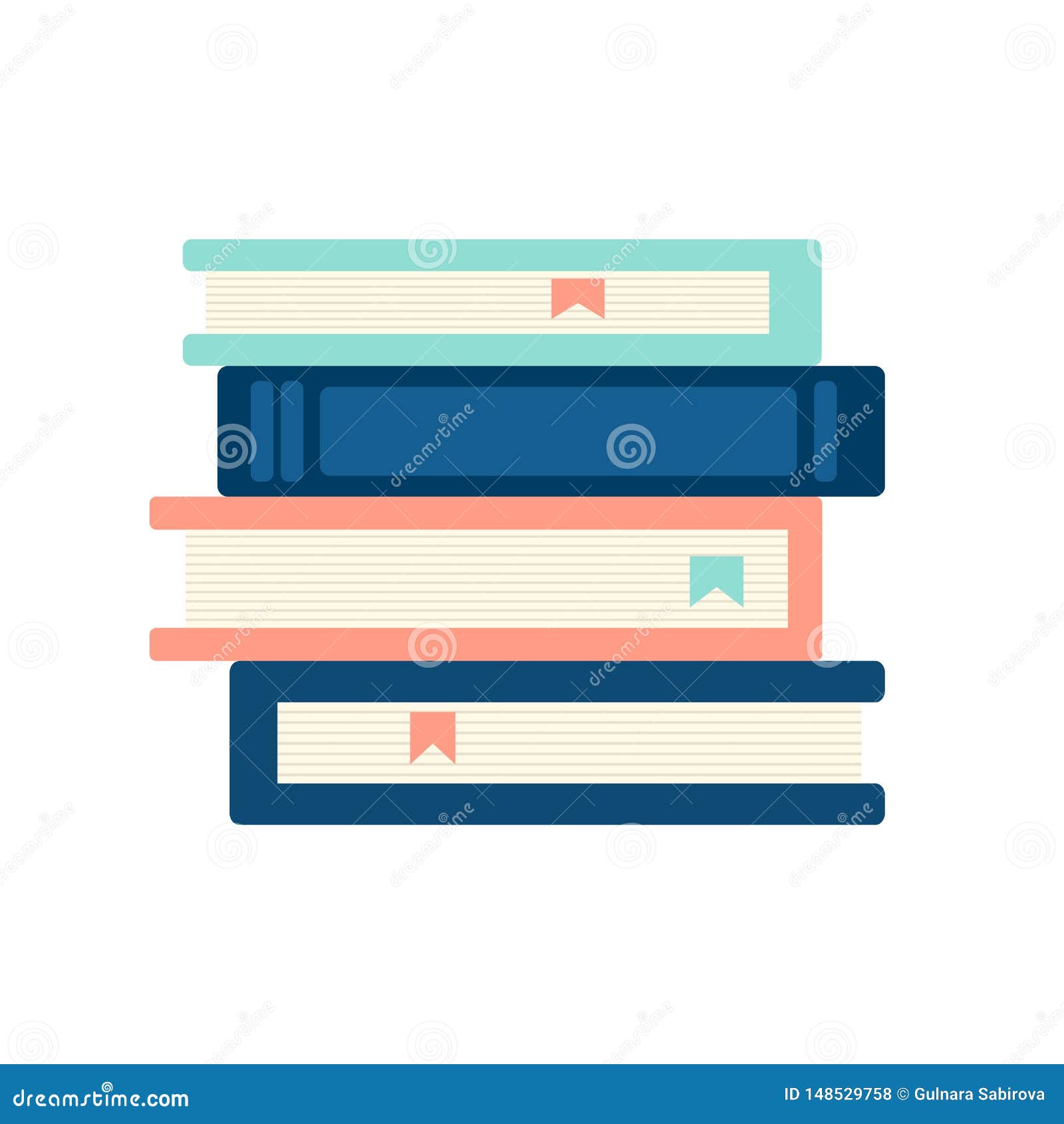 A Pile of Books Vector Illustration Stock Vector - Illustration of ...