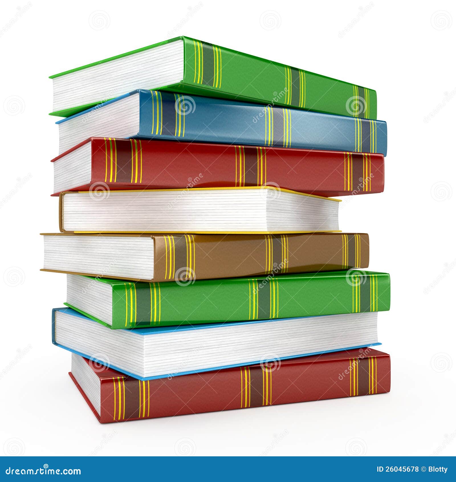 Pile of Books on White Background Stock Illustration - Illustration of ...