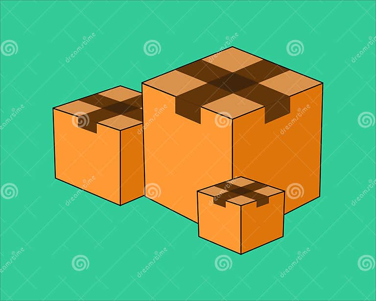 Pile of Box Vector Illustration Stock Illustration - Illustration of ...