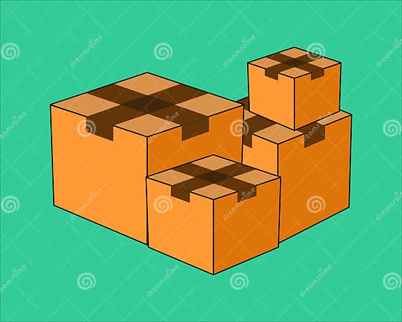 Pile of Box Vector Illustration Stock Vector - Illustration of ...