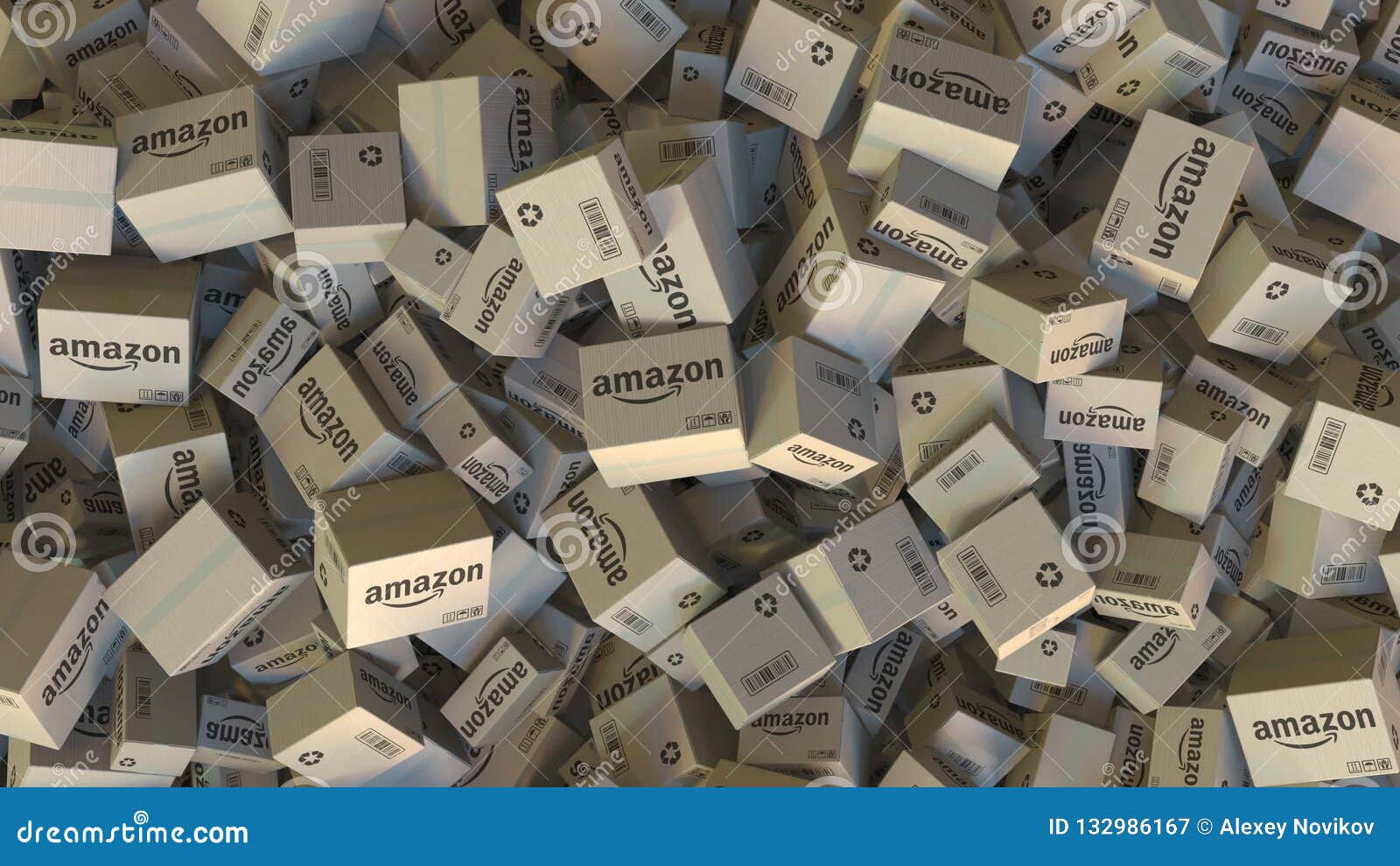 Pile of Boxes with Amazon Logo. Editorial Animation Stock Video - Video ...